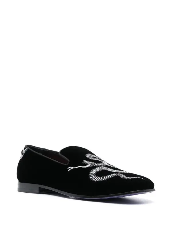 Philipp Plein Crystal Snake Loafers