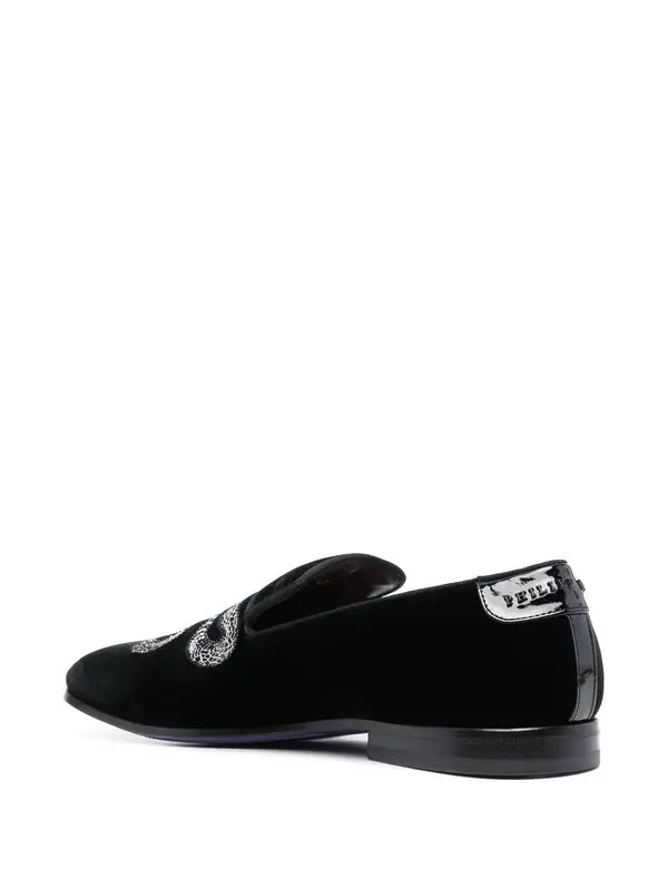 Philipp Plein Crystal Snake Loafers