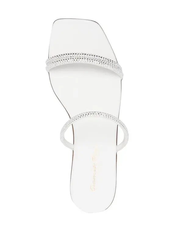 GIANVITO ROSSI Cannes Leather Slip-on Sandals - White