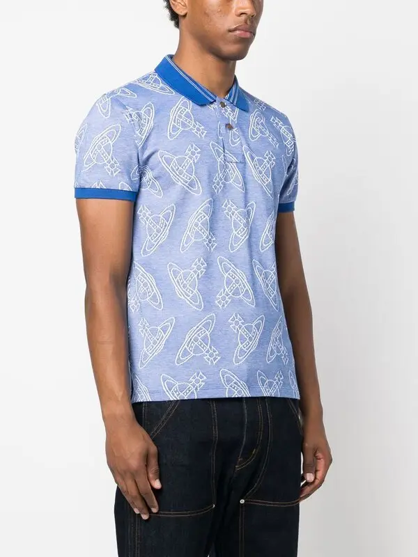 VIVIENNE WESTWOOD Orb Logo-print Polo Shirt - Blue