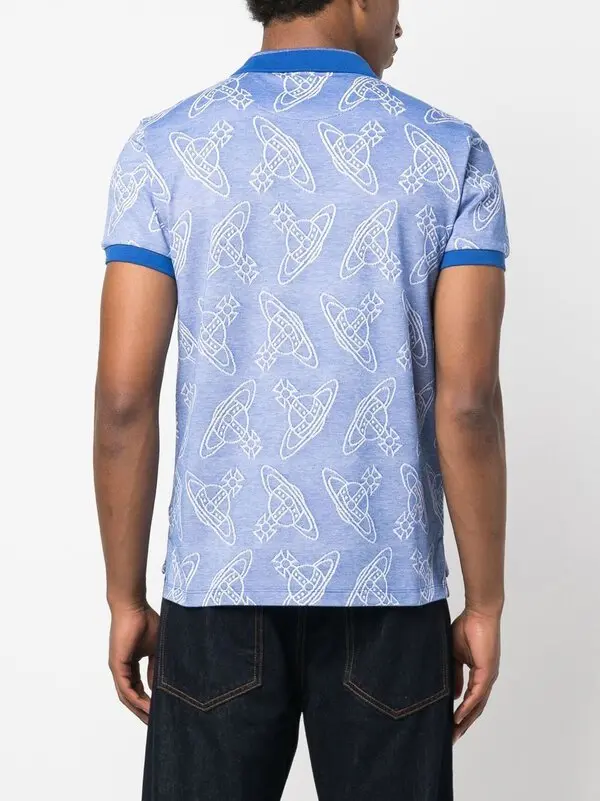 VIVIENNE WESTWOOD Orb Logo-print Polo Shirt - Blue