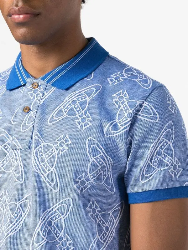 VIVIENNE WESTWOOD Orb Logo-print Polo Shirt - Blue