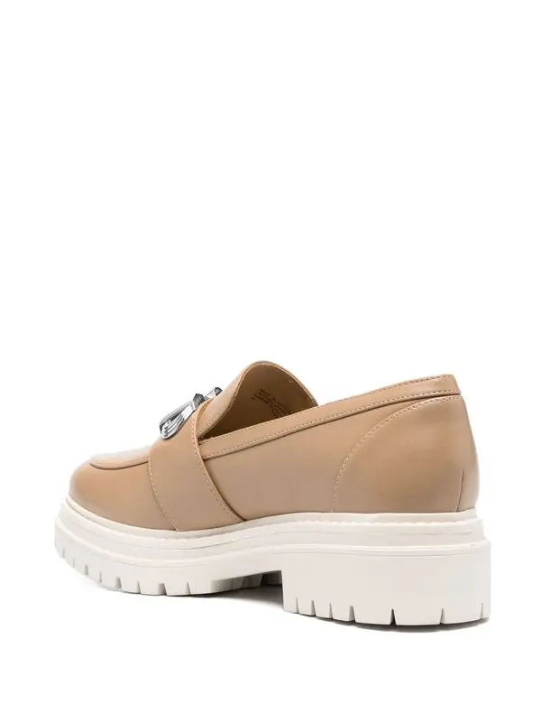 Michael Kors Parker Logo-plaque Leather Loafers - Brown