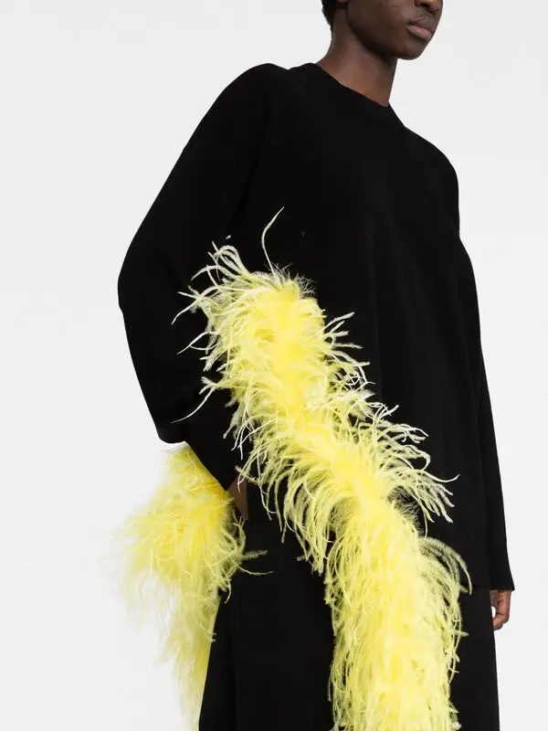 Attico Blanche Feather-detail Jumper