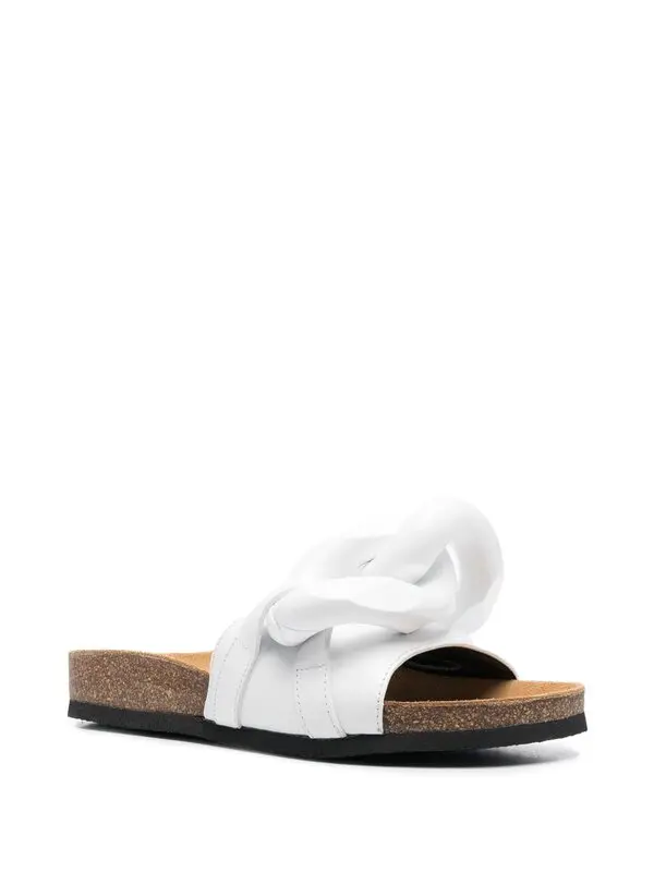 JW Anderson Chain-link Leather Slides - White