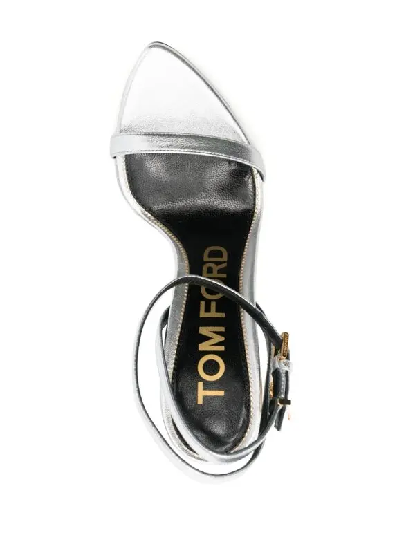 TOM FORD 105mm Padlock Metallic Open-toe Sandals