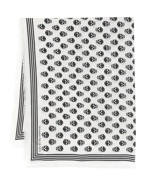 Alexander McQueen Skull-print Scarf - Neutrals