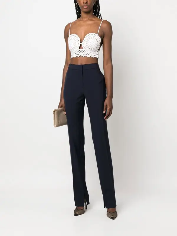 Stella McCartney Split-cuff Slim-cut Trousers - Blue