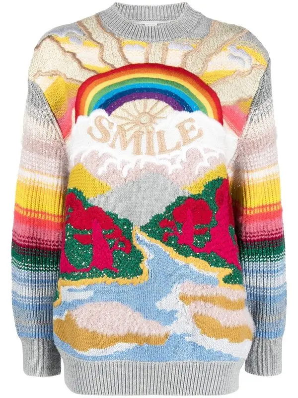 Stella McCartney Intarsia-knit Jumper - Grey