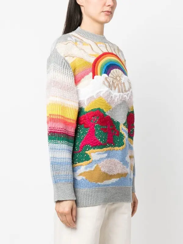 Stella McCartney Intarsia-knit Jumper - Grey