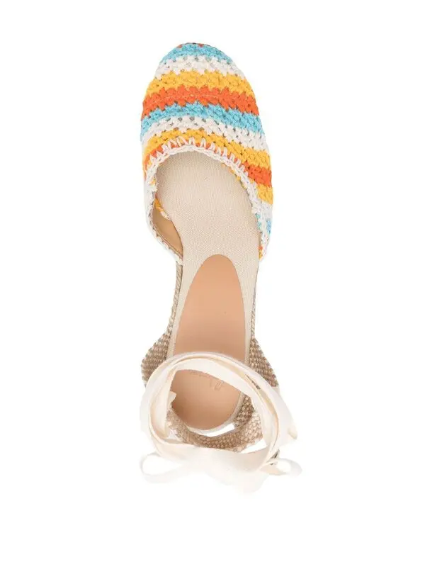CastaÑer Carina Crochet Wedge Espadrilles - Orange