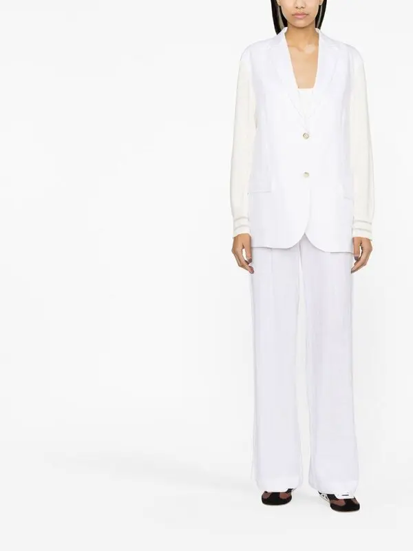 Fabiana Filippi Contrast-sleeve Single-breasted Blazer
