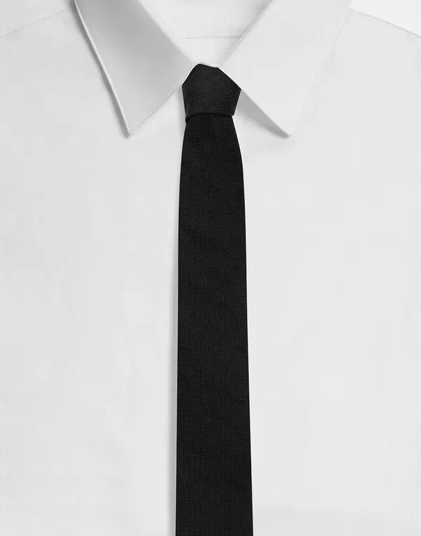 Dolce & Gabbana Printed Silk Neck Tie - Black
