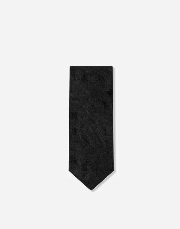 Dolce & Gabbana Printed Silk Neck Tie - Black