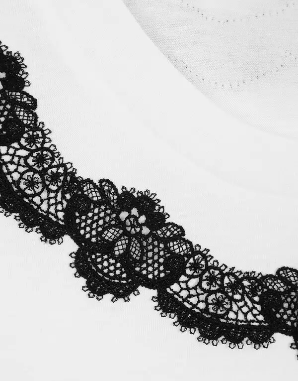 Dolce & Gabbana Jersey T-shirt With Dg Logo And Lace Inserts