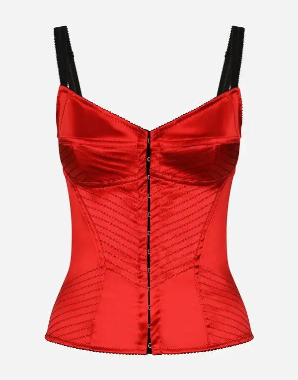 Dolce & Gabbana Satin Corset With Hook-and-eye Fastenings