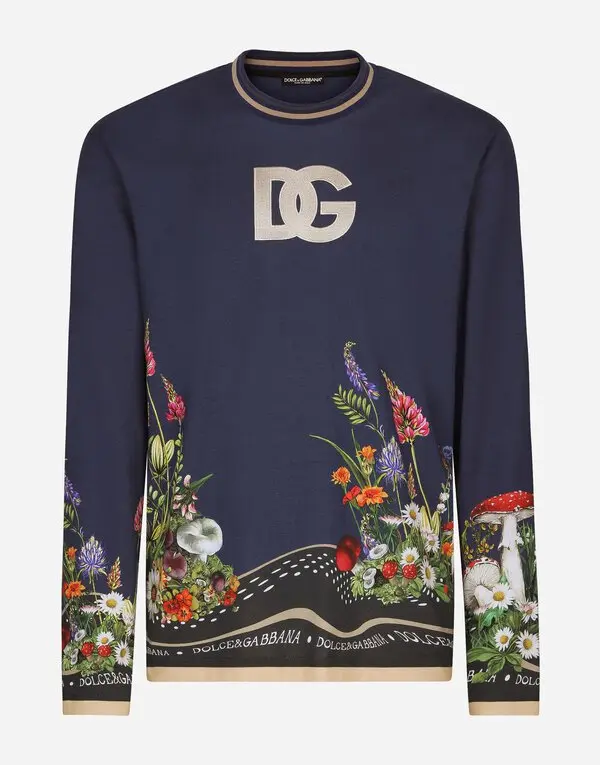 Dolce & Gabbana Cotton Round-neck T-shirt With Rabbit Print
