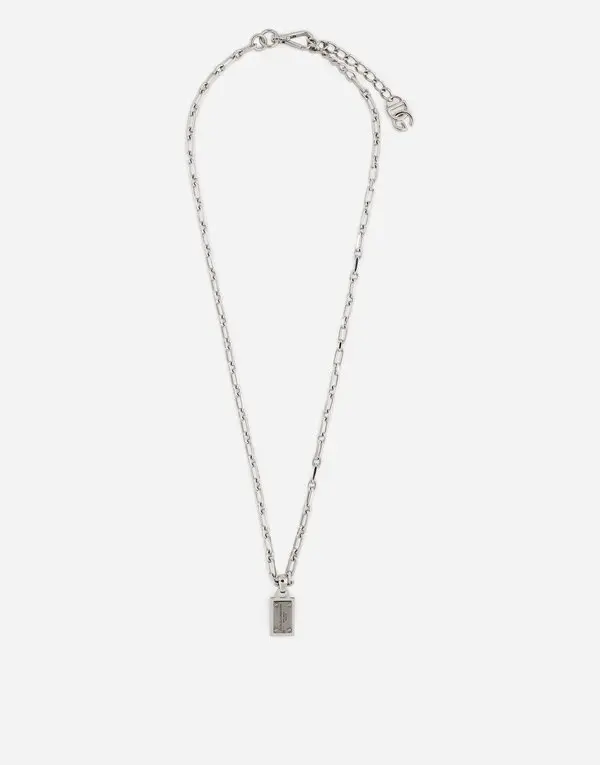 Dolce & Gabbana Logo Tag Necklace - Silver