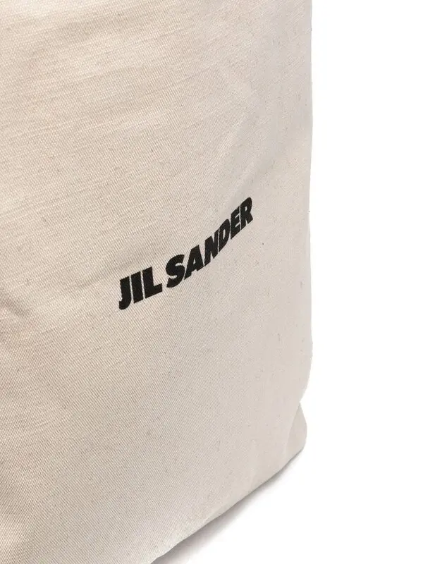 JIL SANDER Logo-print Linen Tote Bag