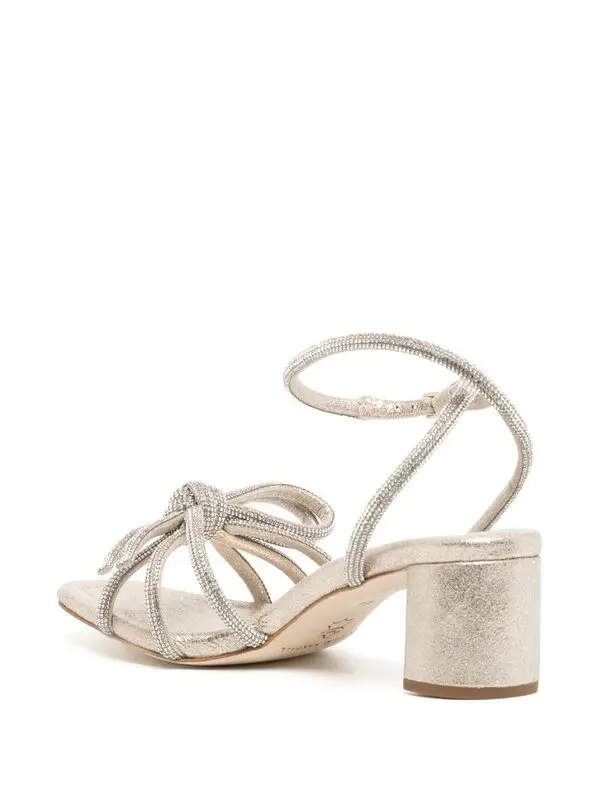 LOEFFLER RANDALL Leather Bow 60mm Sandals - Gold