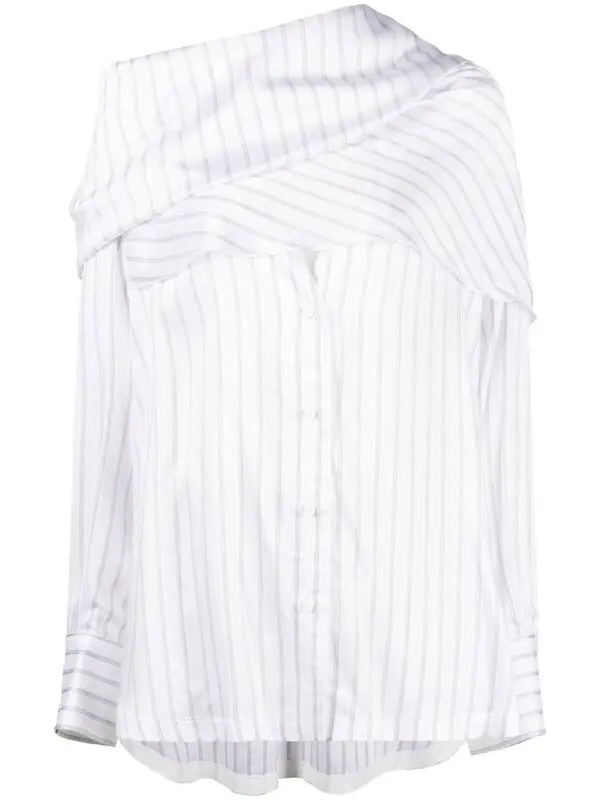 Attico Striped Asymmetric Shirt