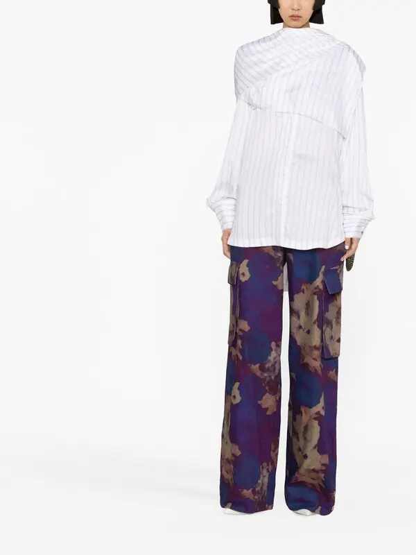 Attico Striped Asymmetric Shirt