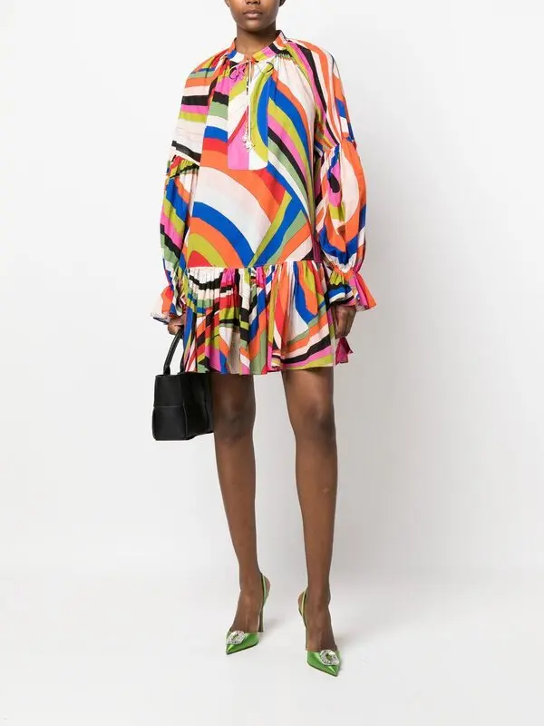 Emilio Pucci Iride-print Cotton Minidress - Blue
