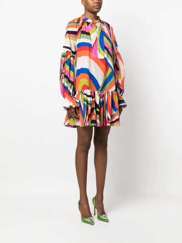 Emilio Pucci Iride-print Cotton Minidress - Blue