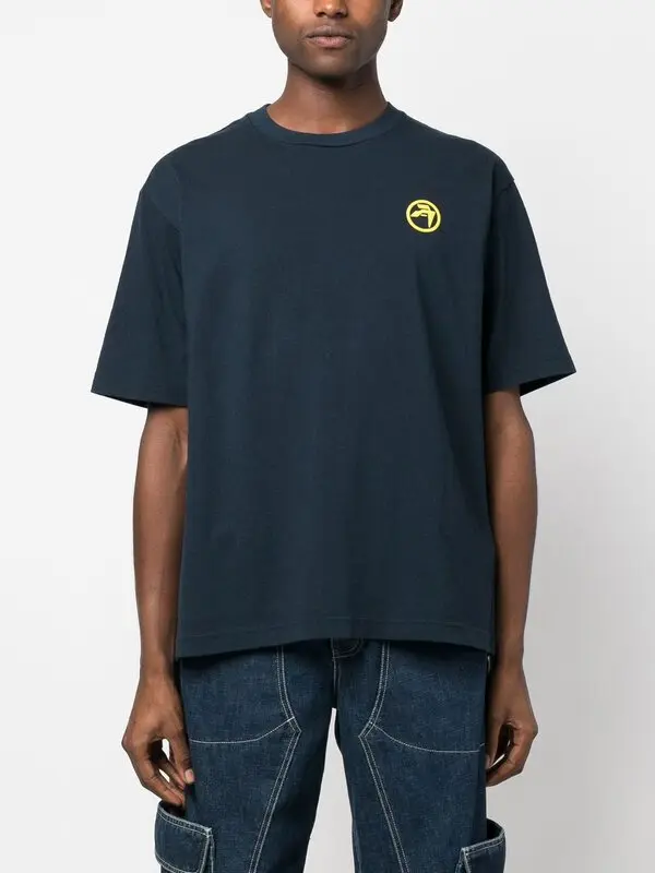 AMBUSH Records-print Cotton T-shirt - Blue