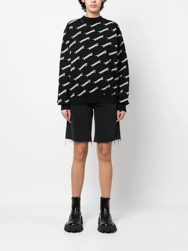 AMBUSH Logo-intarsia Crew-neck Jumper