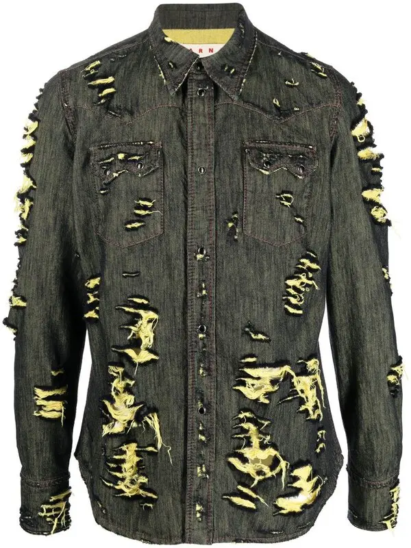 Marni Distressed Denim Shirt