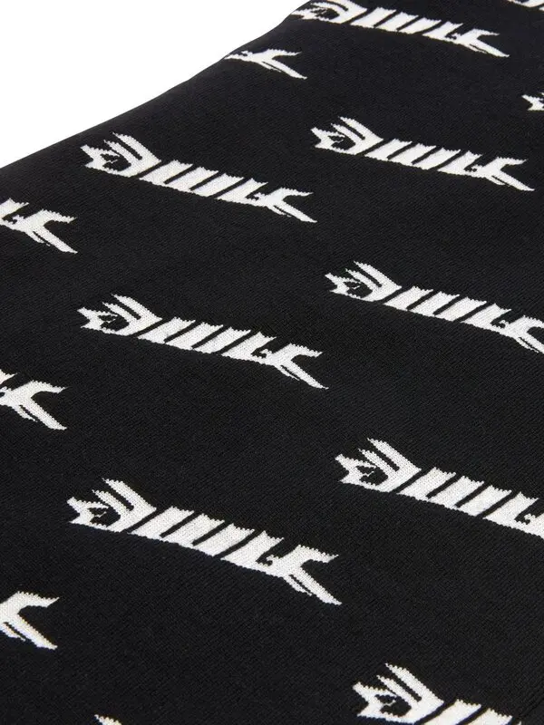 AMBUSH Intarsia Logo-knit Virgin Wool-blend Scarf