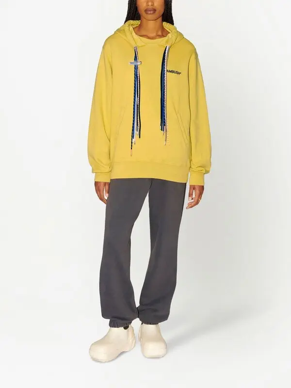 AMBUSH Multicord Drawstring Organic Cotton Hoodie - Yellow