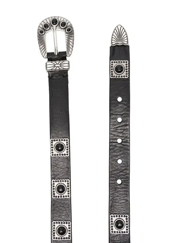 GOLDEN GOOSE Stud-embellished Leather Belt