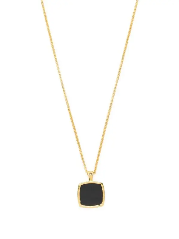 Tom Wood Cushion Onyx Pendant Necklace - Gold