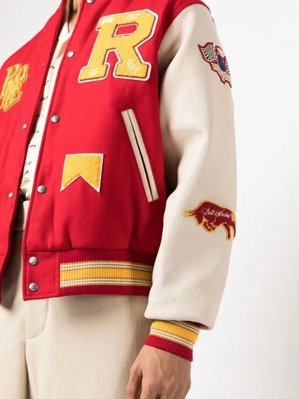 Rhude Bull Market Varsity Jacket - Red