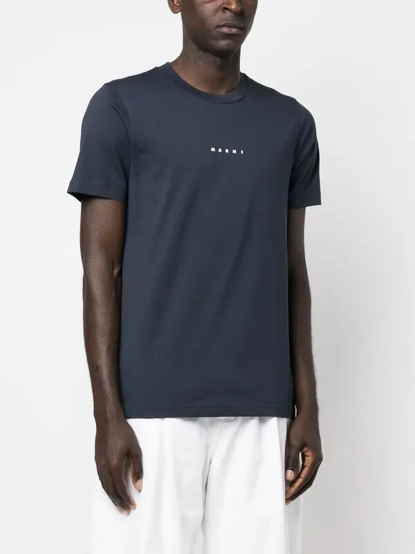 Marni Logo-print Cotton T-shirt - Blue