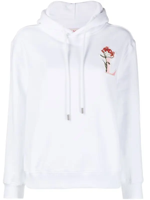 LANVIN Logo-embroidered Drawstring Hoodie