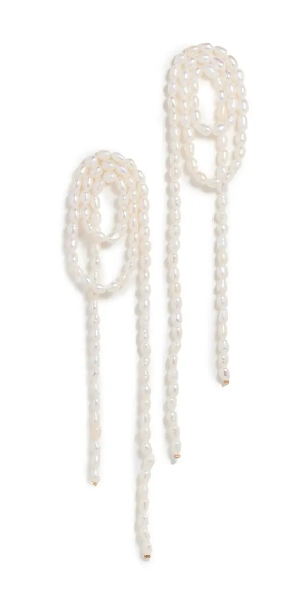 Shashi Vroom Earrings - Pearl