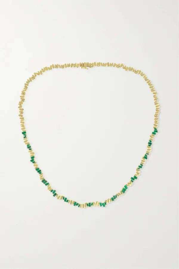 SUZANNE KALAN 18-karat Emerald Tennis Necklace