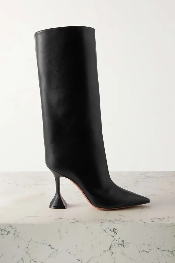 Amina Muaddi Fiona Leather Boots