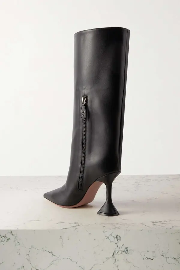 Amina Muaddi Fiona Leather Boots
