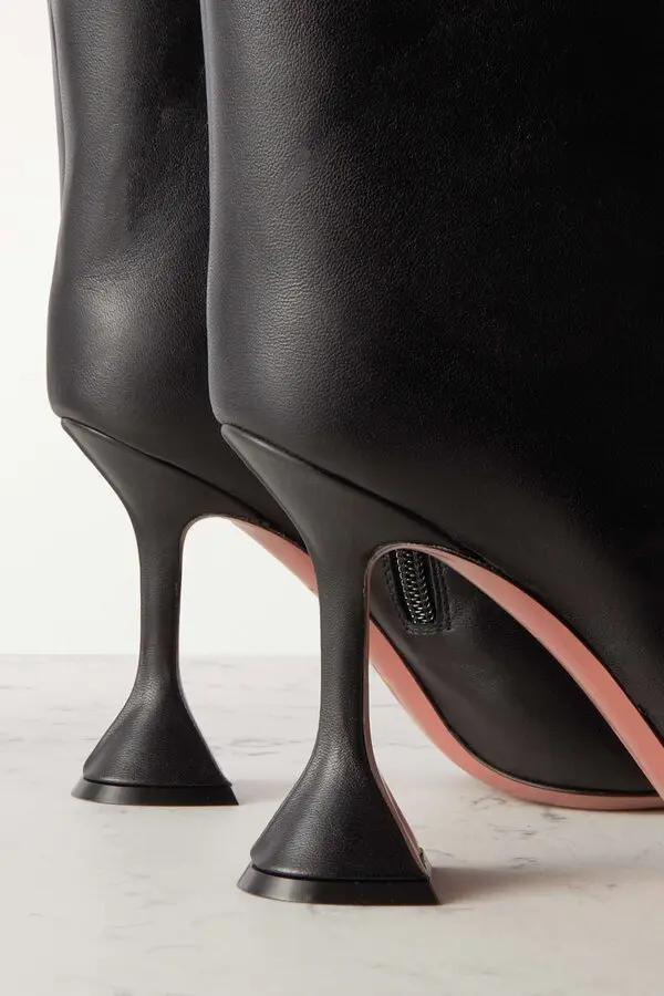 Amina Muaddi Fiona Leather Boots