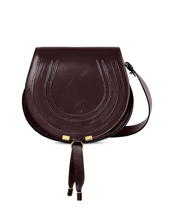 Chloé Marcie Leather Saddle Bag - Auburn Red