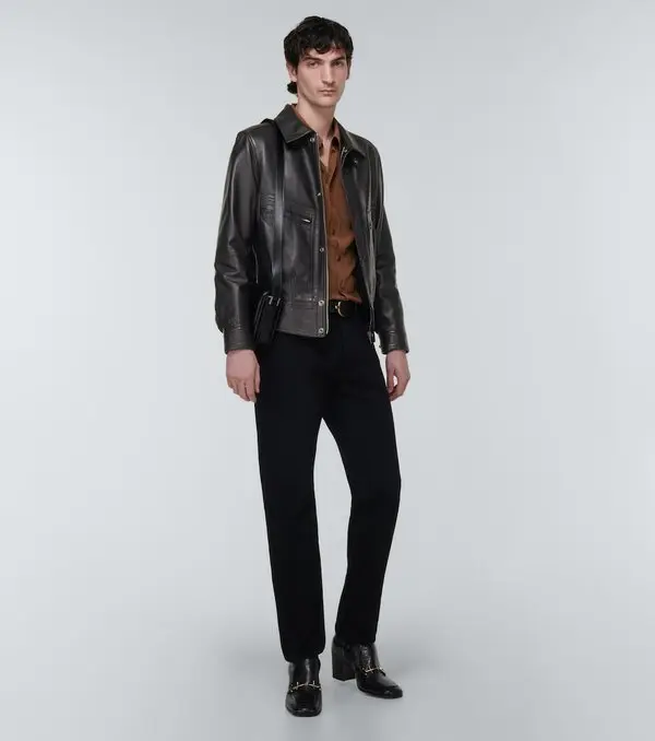 Saint Laurent Paneled Leather Jacket
