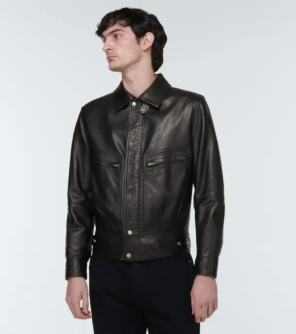 Saint Laurent Paneled Leather Jacket