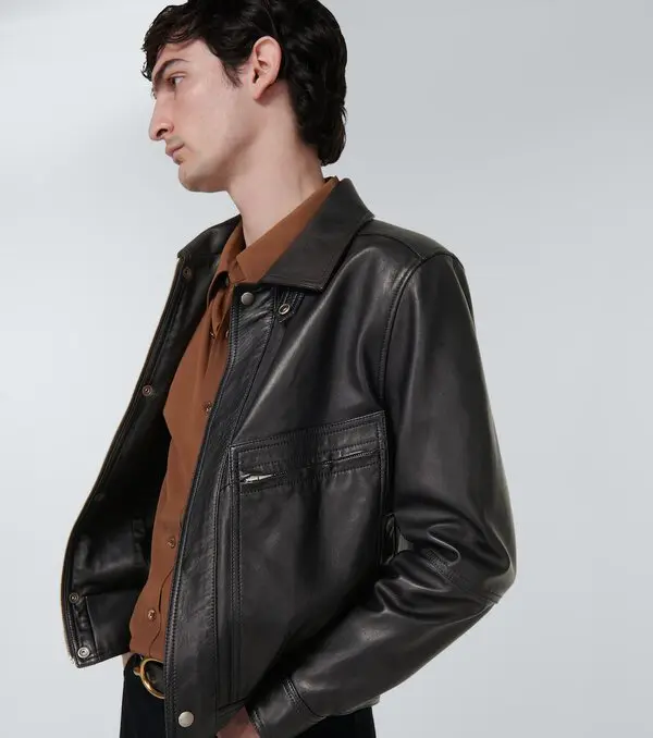Saint Laurent Paneled Leather Jacket