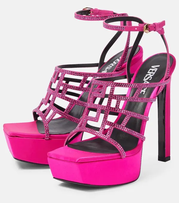 Versace Greca Embellished Maze Sandals