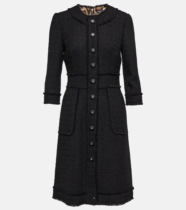 Dolce & Gabbana Wool-blend Mini Dress - Black