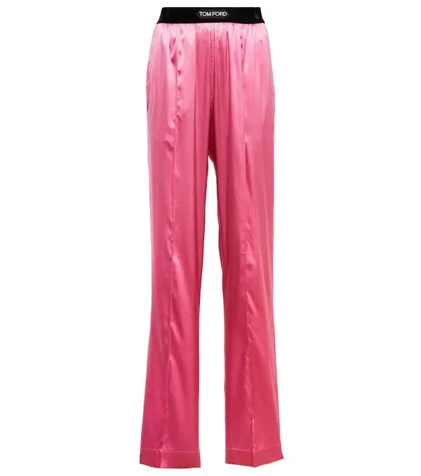 TOM FORD High-rise Satin Pants - Pink